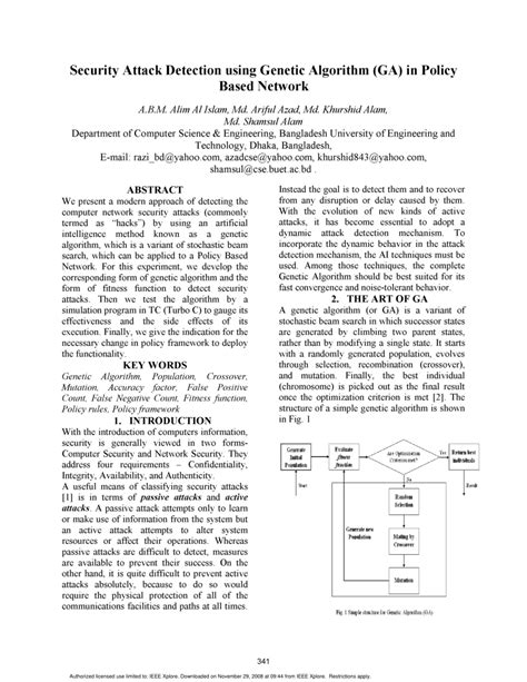 Pdf Security Attack Detection Using Genetic Algorithm Ga In Policy