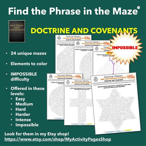 Lds Dandc Impossible Mazes Doctrine And Covenants Doctrinal Mastery 24