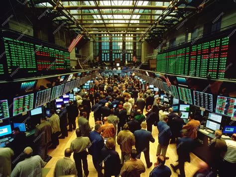 Premium Photo Stock Traders Working On A Busy Trading Floor With