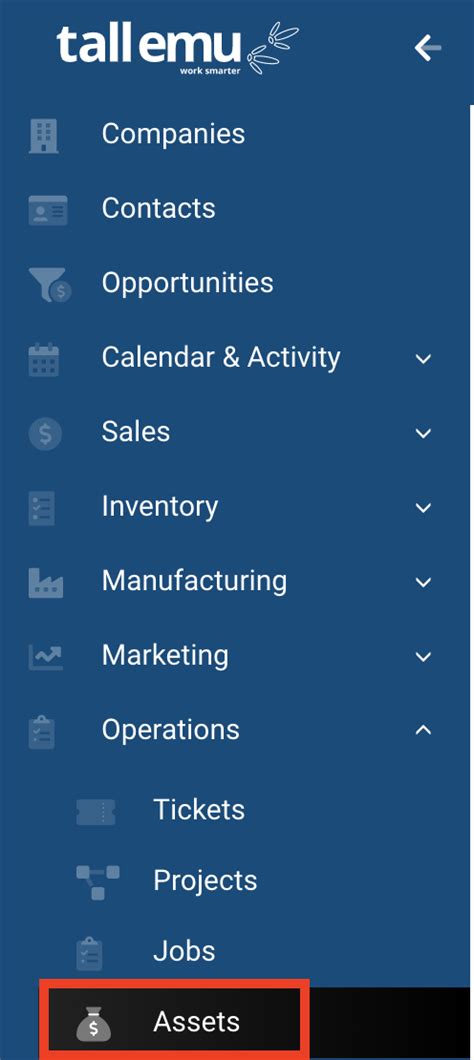 Creating Assets For Servicing General Help Tall Emu Crm
