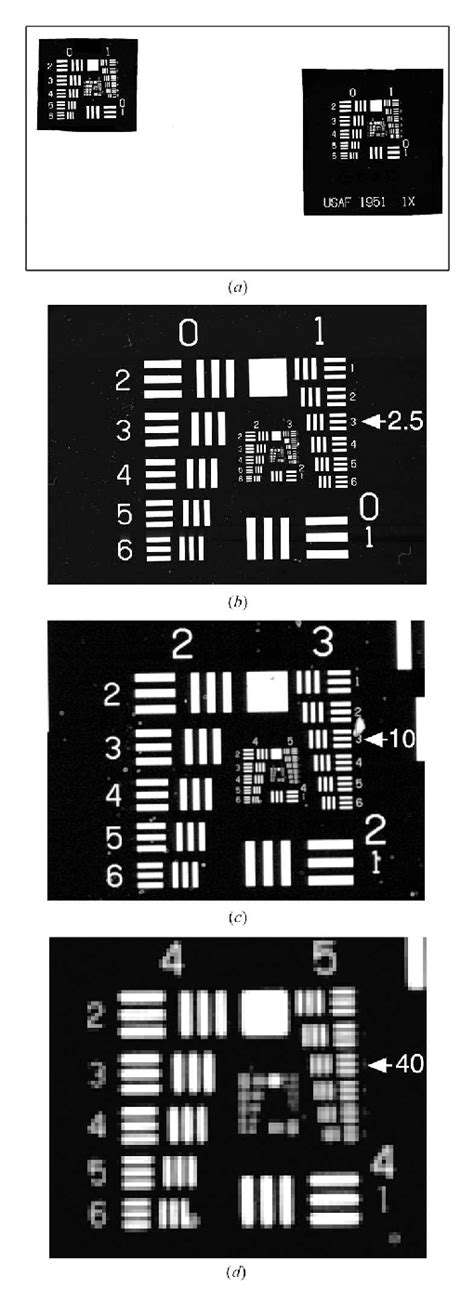 Visible Light Image Of A Line Pair Test Target A Full Ccd Imaging