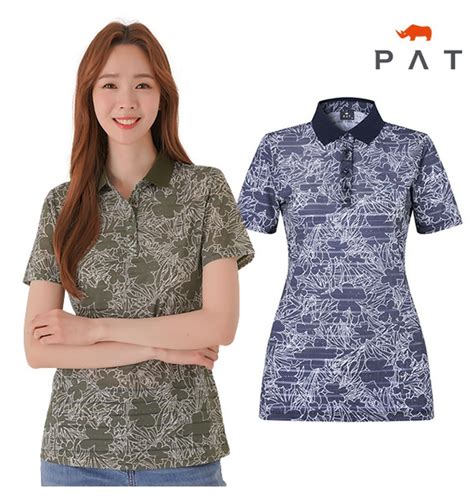 PAT PAT여성 쿨링 라인꽃 프린트 티셔츠 E 티몬