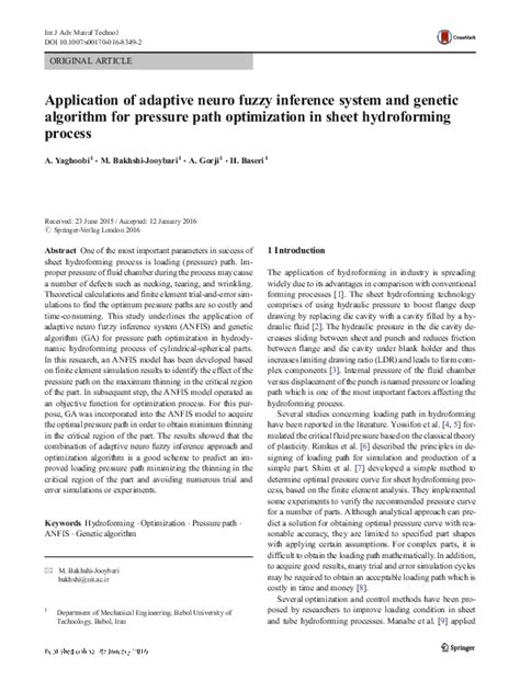 Pdf Application Of The Adaptive Neuro Fuzzy Inference System For Prediction Of A Rock