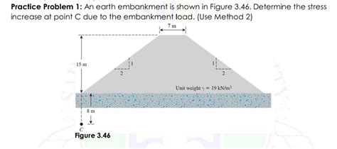 Solved Practice Problem An Earth Embankment Is Shown In Chegg Com