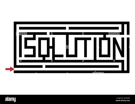 A Maze With The Word Solution Stock Vector Image And Art Alamy