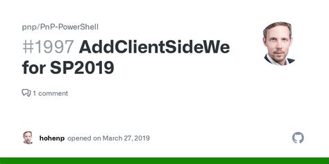 addclientsidewebpart for sp2019 · issue 1997 · pnp pnp powershell · github
