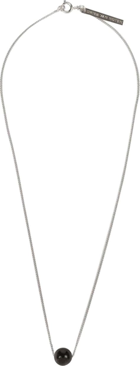 Buy Dries Van Noten Extra Thin Chain Sphere Pendant Black 241