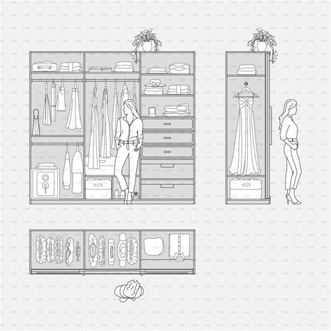Download Dynamic Cad Blocks And Vector Wardrobe Objects Hers Women