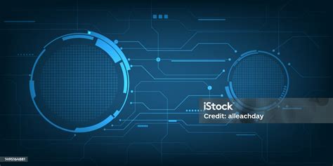 미래의 기술 그리드 라인 회로 추상적인 파란색 디지털 기술 아트웍이 있는 디지털 Hud 디스플레이의 벡터 삽화 미래 기술 개념 0명에 대한 스톡 벡터 아트 및 기타 이미지