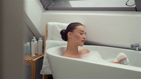 Serene Bubble Bath Woman Enjoying Relaxing Stock Footage Sbv 347704258