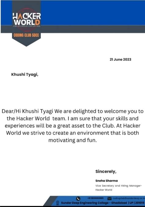 Khushi Tyagi On Linkedin Cotechlead Hackerworld Techenthusiast