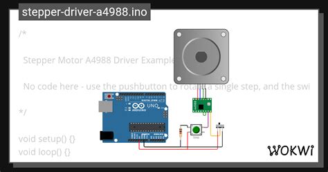 Stepper Driver A4988pushbutton Wokwi Esp32 Stm32 Arduino Simulator