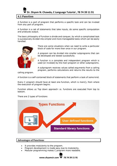 Pps Unit 4 Lecture Notes 4 Function A Function Is A Part Of Program