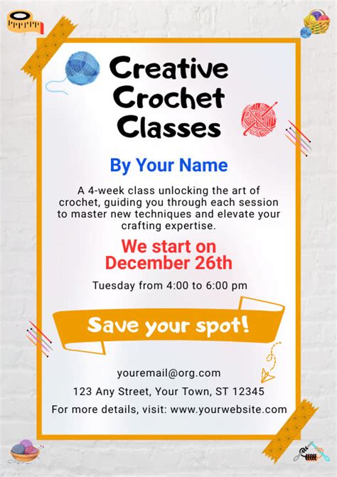Crochet Class Poster Template Postermywall