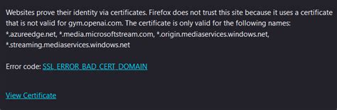 Openai Gym Bad Ssl Certificate Community Openai Developer Community