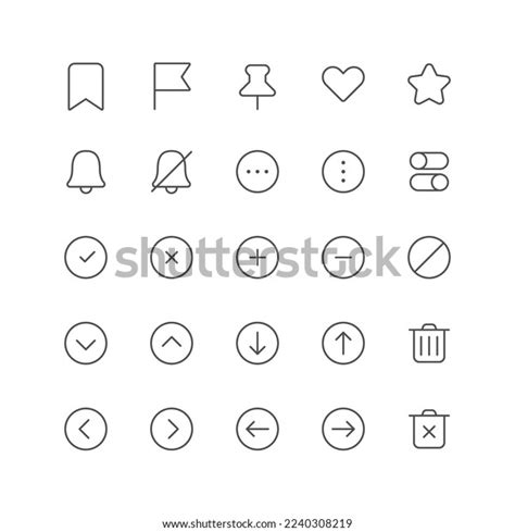 Outline Icon Collection Ui Vector Thin Stock Vector Royalty Free 2240308219 Shutterstock
