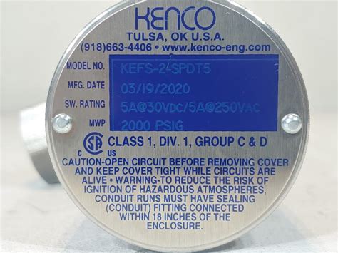 Kenco Kefs Liquid Level Float Switch Type Kefs 2 Spdt5
