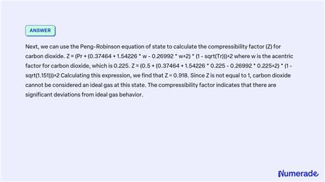Solved Determine The Compressibility Factor Z Of Carbon Dioxide Co2