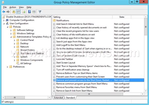 How To Remove Shutdown From Start Menu Via Gpo
