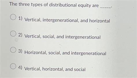 Solved The Three Types Of Distributional Equity Are 1