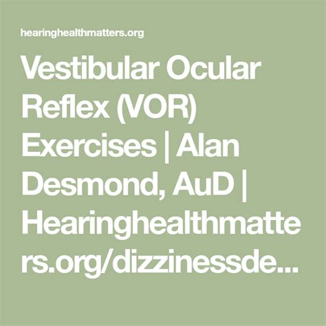 Vestibular Ocular Reflex Vor Exercises Ocular Exercise Vestibular