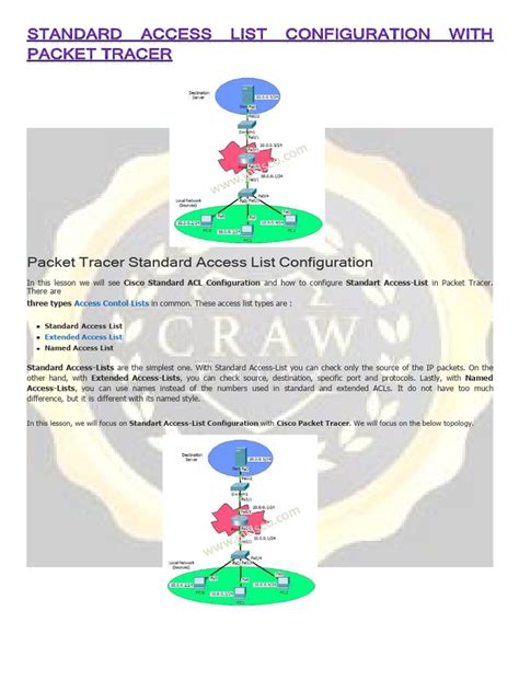 Acl Configuration On Packet Tracer Pdf Router Computing Command