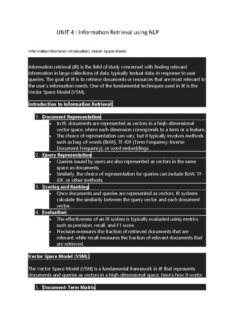 Nlp Unit 4 Information Retrieval Using Nlp Unit 4 Information