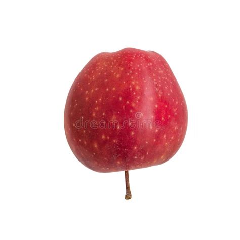 Red Apple With Dots Isolated On White Background Side View There Is