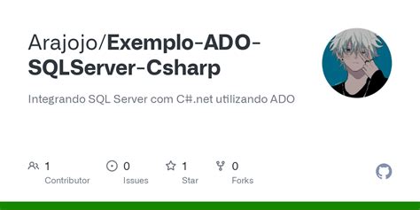 Github Arajojoexemplo Ado Sqlserver Csharp Integrando Sql Server Com Cnet Utilizando Ado