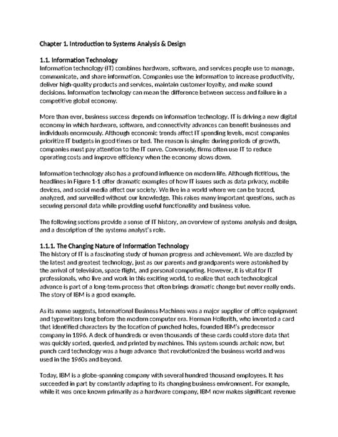 Chapter 1 Introduction To Systems Analysis And Design It 101 Studocu