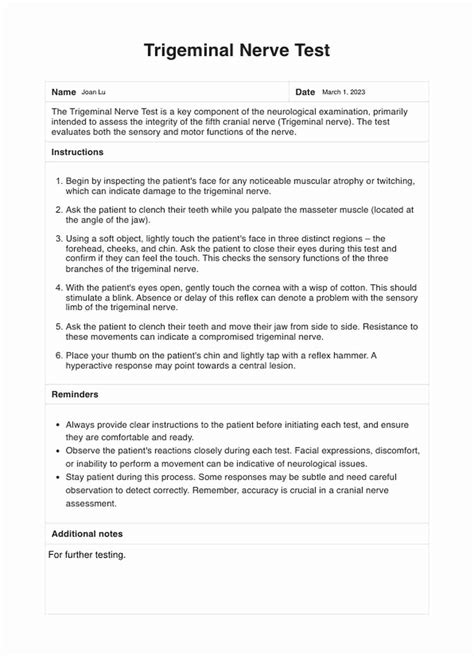 Trigeminal Nerve Function Assessment Free Download