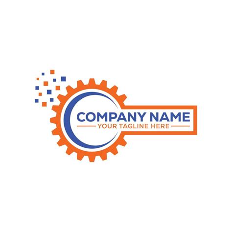 Gear Tech Logo Icon Vector Illustration Orange And Blue Colour Vector Art At Vecteezy