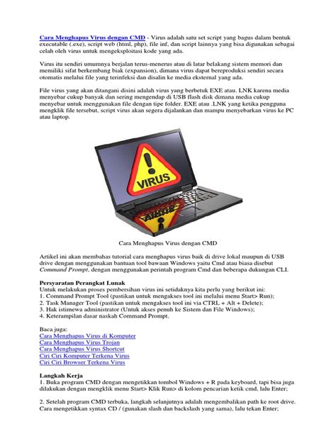 Cara Menghapus Virus Dengan Cmd Pdf Komputer