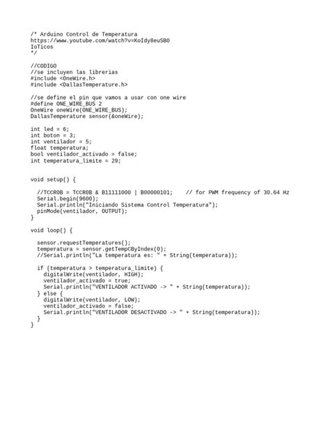 Arduino Control De Temperatura Pdf
