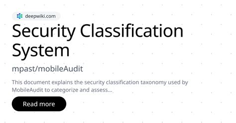 Security Classification System Mpastmobileaudit Deepwiki