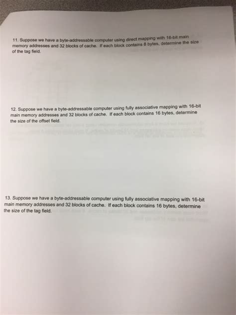 Solved 11 Suppose Memory Addresses And 32 Blocks Of Cache Chegg Com