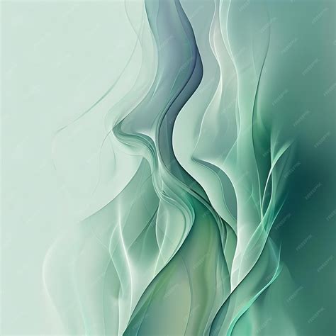Abstract Flowing Lines In Soft Green Hues Create A Serene Visual Effect