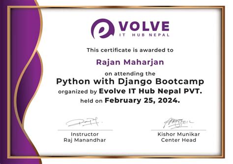 rajan maharjan on linkedin python django bootcamp evolve