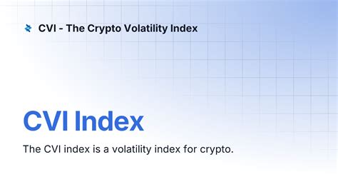 Cvi Index Cvi The Crypto Volatility Index