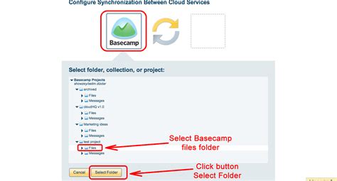 Instructions To Setup Sync Between Dropbox And Basecamp Cloudhq