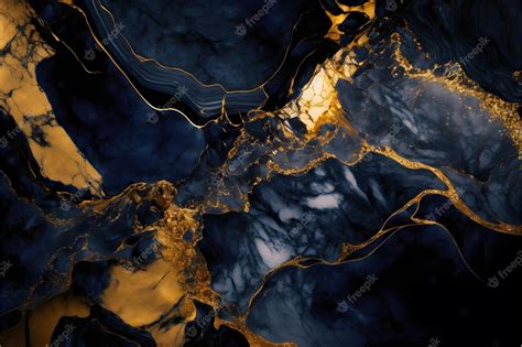 일반 네이비 블루와 골드 부드러운 대리석 배경 프리미엄 사진
