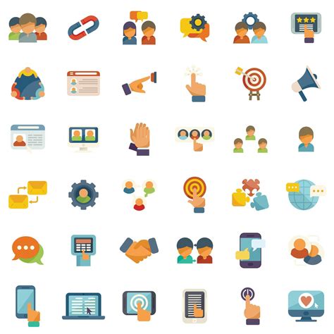 Interaction Icons Set Flat Vector Test Process 16817483 Vector Art At Vecteezy