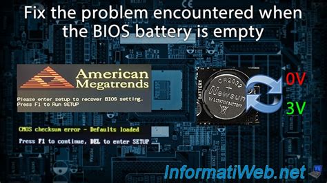 Fix The Problem Encountered When The Bios Battery Is Empty Bios