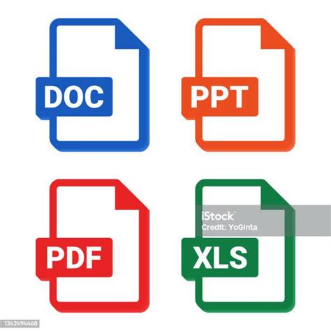 문서의 형식 및 확장 집합입니다 파일 유형입니다 Pdf Doc Ppt 및 Xls Slide Show Presentation