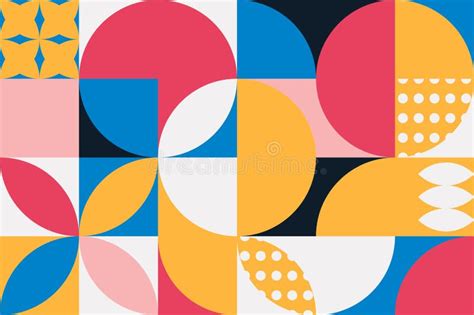 Modern Abstract Poster With Geometric Shapes And Dotted Details Colored Template Stock Vector