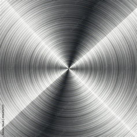Brushed Metal Circular Background Texture Subtle Light Reflection Graphic Detail Stock