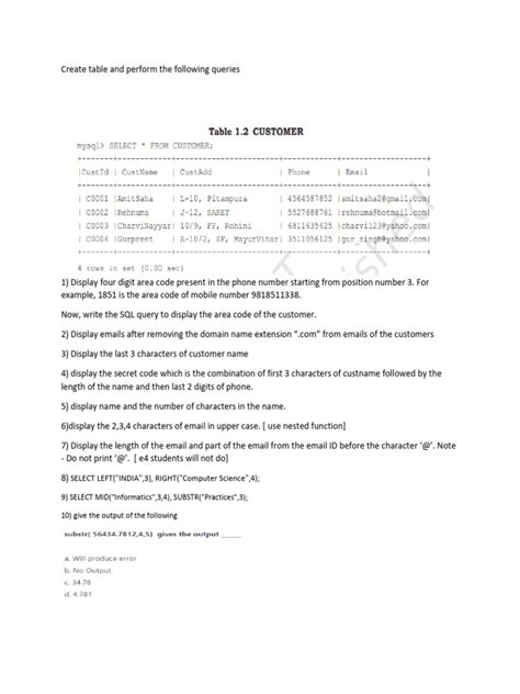 Worksheet 1 Mysql Functions 1 Pdf Worksheet 1 Mysql Functions 1 Pdf