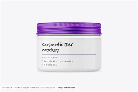 Premium Psd Glass Jar Mockup For Cosmetics Products Packaging