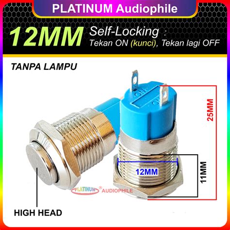 Jual Metal Push Button Switch Saklar On Off Stainless Tanpa Lampu Mm Mm Mm Mm Shopee