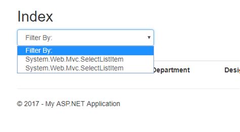 C MVC DropDownList Displays System Web Mvc SelectListItem Stack